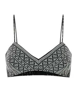 Ermanno Scervino Fantasia Printed Bra Top - Black