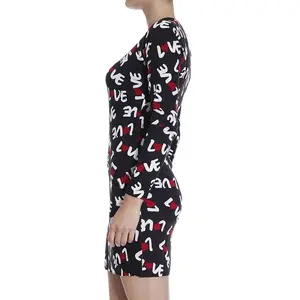 Moschino Love" Print Long Sleeve Dress