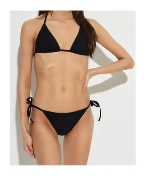 Balmain Logo Jacquard Triangle Bikini - Black