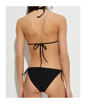 Balmain Logo Jacquard Triangle Bikini - Black