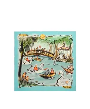 Burberry Swan Lake Silk Scarf