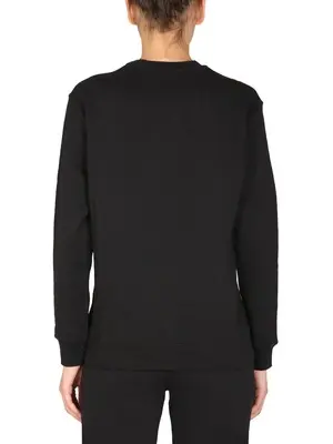 MSGM Logo Print Crew Neck Sweatshirt - Black