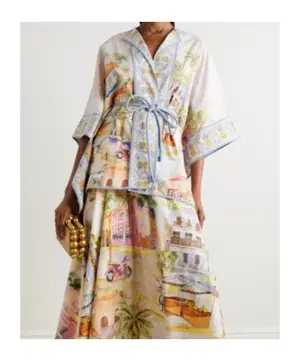 Farm Rio Printed Batwing Sleeve Blouse