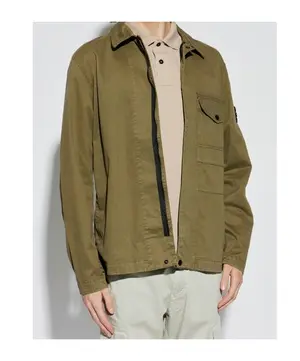 Stone Island Long-sleeved Cotton Shirt Jacket - Green