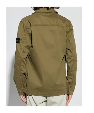 Stone Island Long-sleeved Cotton Shirt Jacket - Green