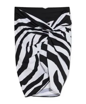 BALMAIN Balmain Zebra-Print Twisted-Detail Mini Skirt