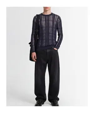 Acne Studios Charcoal Coated Denim Jeans