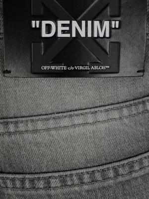 Off-White Straight Leg Cut-out Jeans - Grey