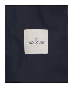 Moncler Hooded Casual Jacket With Embroidered Logo - Black