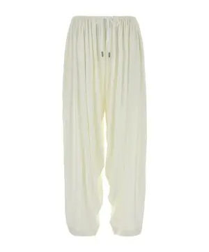 Co Name Elasticated Gathered Pants With Drawstring Detail - Cream