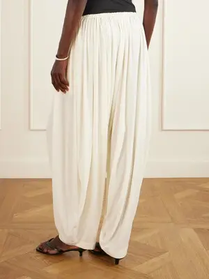 Co Name Elasticated Gathered Pants With Drawstring Detail