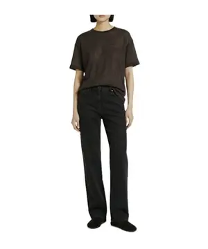 THE ROW Clair High Waisted Stonewashed Denim Jeans - Black