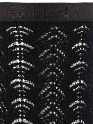 Dolce & Gabbana Cotton Blend Lace Tights - Black