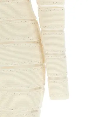 Balmain Sheer Panel Sequin Mini Dress