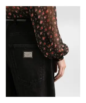 Dolce & Gabbana Frayed Hem Jeans - Black