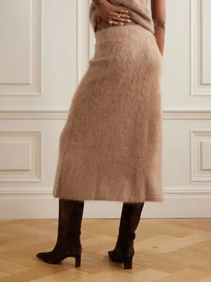 LISA YANG Asta Cashmere Midi Skirt - Camel