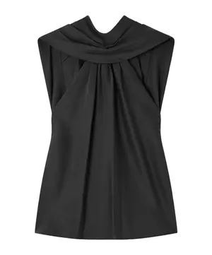 Simkhai Scarlett Cape Blouse - Black