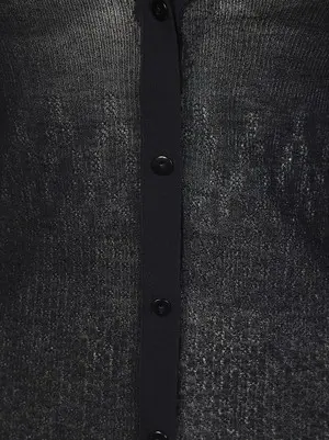 Victoria Beckham Ribbed V-neck Cardigan - Black