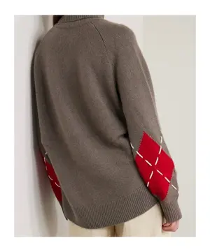 Arch4 Courchevel Embroidered Argyle Cashmere Sweater