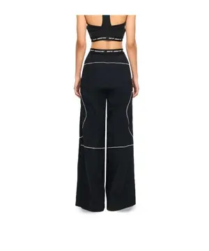 Off-White Logo Waist Wide-leg Pants
