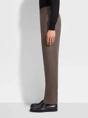 Zegna Melange Wool And Cashmere Tailored Pants