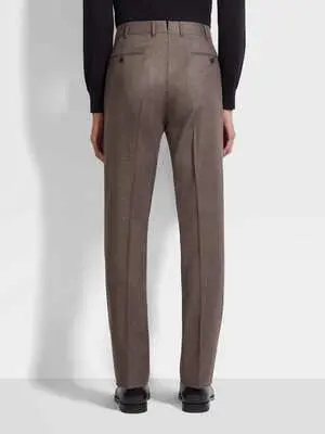 Zegna Melange Wool And Cashmere Tailored Pants