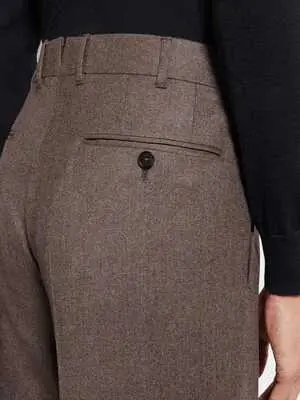Zegna Melange Wool And Cashmere Tailored Pants