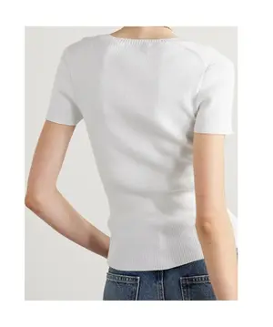 NILI LOTAN V-neck Cotton T-shirt