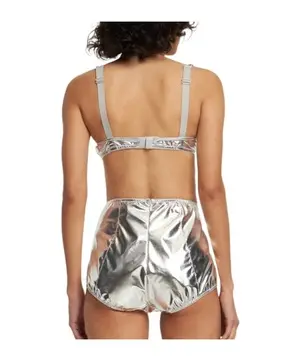 Dolce & Gabbana Laminated Jersey High Waist Briefs - Gray