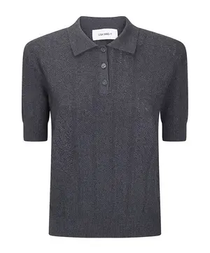 LISA YANG Short Sleeve Knit Polo