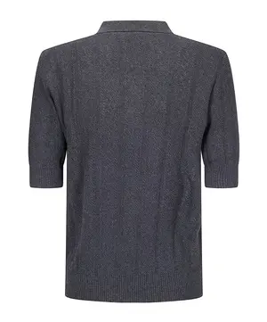 LISA YANG Short Sleeve Knit Polo