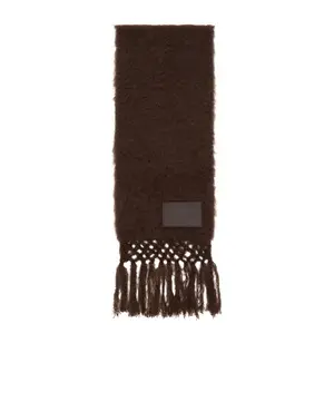 JIL SANDER Wool Blend Scarf - Brown