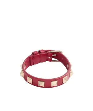 Valentino Garavani Rockstud Leather Bracelet - Red