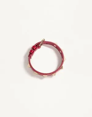 Valentino Garavani Rockstud Leather Bracelet - Red
