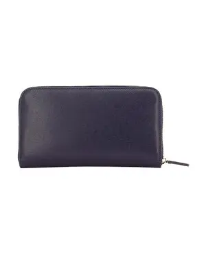 FERRAGAMO Navy Blue Logo Decorated Wallet - Black