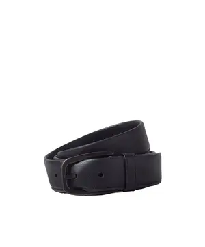 Zegna Leather Belt With Metal Buckle - Black