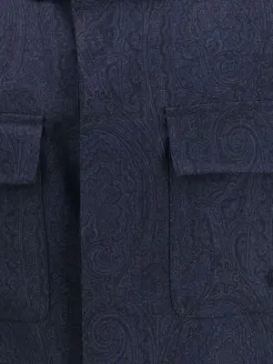 Etro Paisley Print Flap Pocket Shirt Jacket - Black