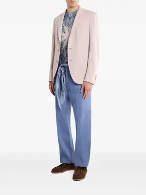 Etro Straight-leg Linen-blend Denim Jeans With Pressed Creases