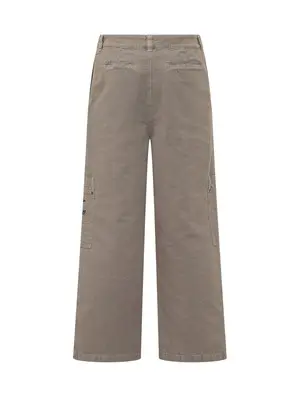 Off-White Logo Detailed Wide Leg Pants