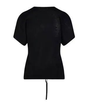 P.a.r.o.s.h Babygirl" Ruched Drawstring Top V-neck, Short Sleeve