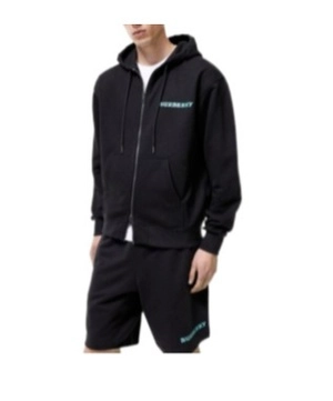 Burberry Heritage Logo Cotton Zip Hoodie - Black