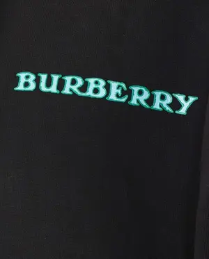 Burberry Heritage Logo Cotton Zip Hoodie - Black