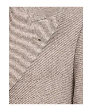 Brunello Cucinelli Single Breast Wool Blend Blazer - Nude