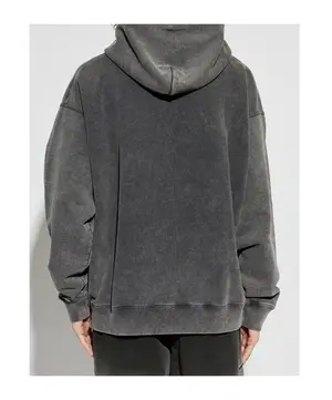 Off-White Logo Printed Drawstring Hoodie - Black