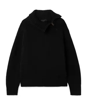NILI LOTAN Raelynn Cashmere Zip-up Turtleneck Sweater