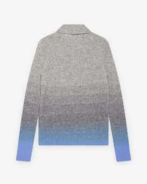 ERL Long Sleeve Ribbed Polo Shirt - Gray/blue
