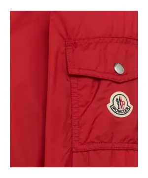 Moncler Hooded Nylon Rain Jacket - Red