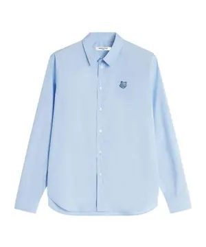 Maison Kitsuné Fox Embroidered Shirt - Blue