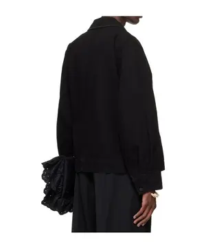 Simone Rocha Denim Jacket With Crystal-cut Appliqué Logo