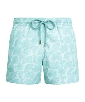 Vilebrequin Drawstring Swim Trunks With All-over Print - Blue